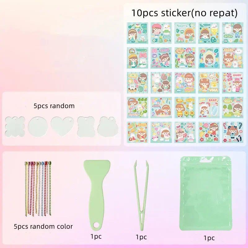 5pc-bag-Creative-DIY-Keychain-Lovely-Cartoon-Handmade-Keychain-Tweezers ...