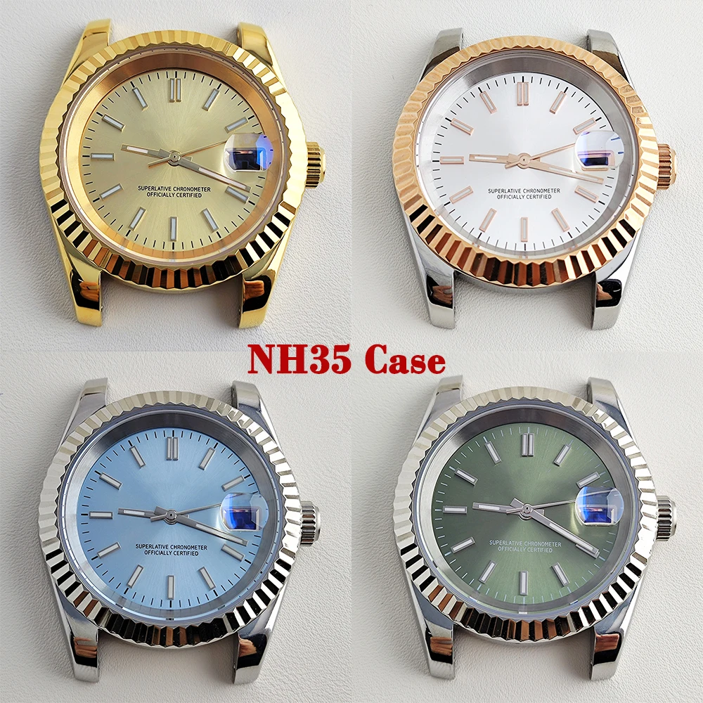 NH35-case-NH35-dial-Green-Luminous-Dial-sapphire-Stainless-Steel-Case ...