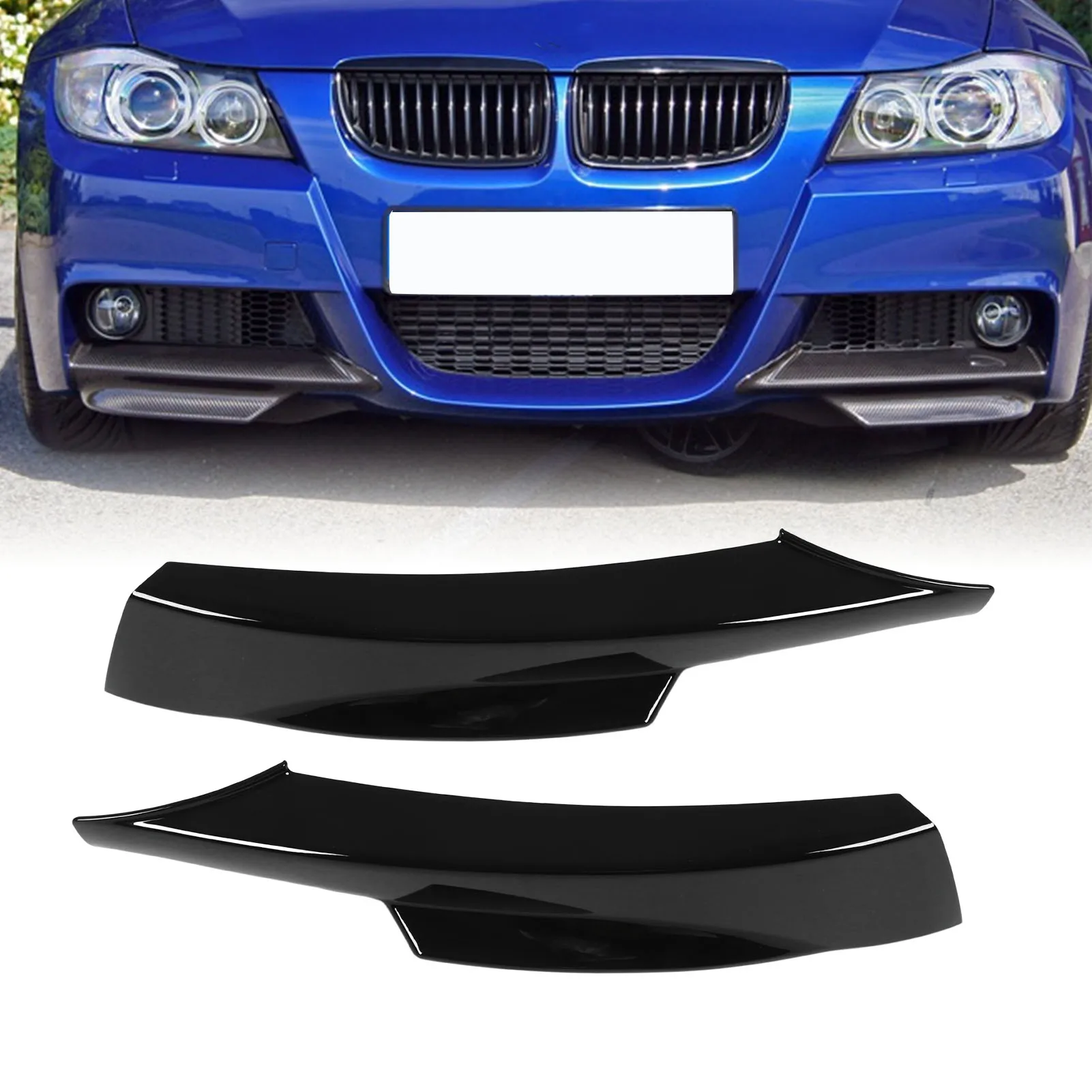 1-Pair-Front-Bumper-Spoiler-Lip-Chin-Splitter-Smooth-Flexible ...