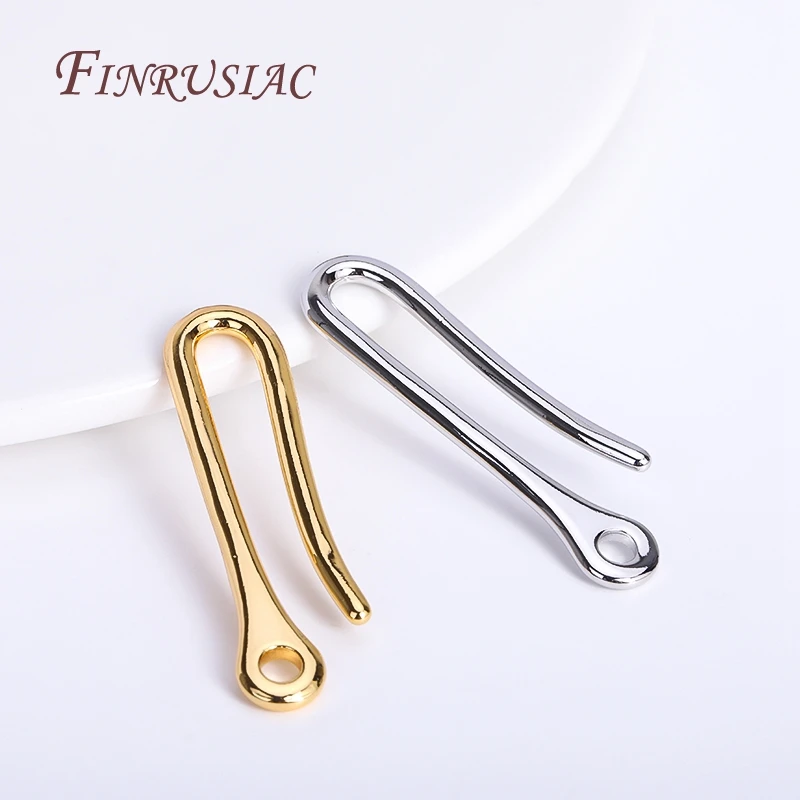 41X12mm-18K-Gold-Plated-Brass-metal-U-Shape-End-Beads-Clasps-Hooks ...