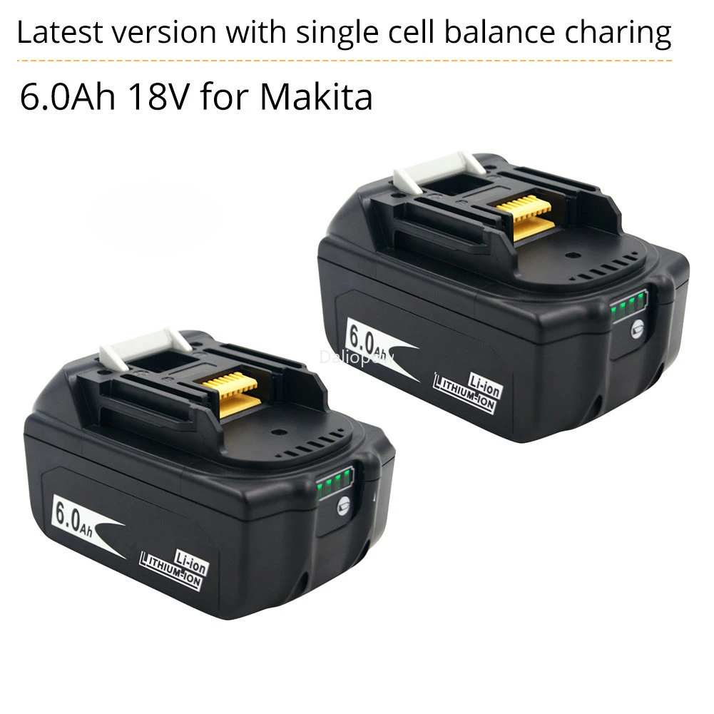 Bl1860 18v 6a Li-ion Power Tools Rechargeable Battery For Makita Bl1830 Bl1840 Bl1850 With New ...