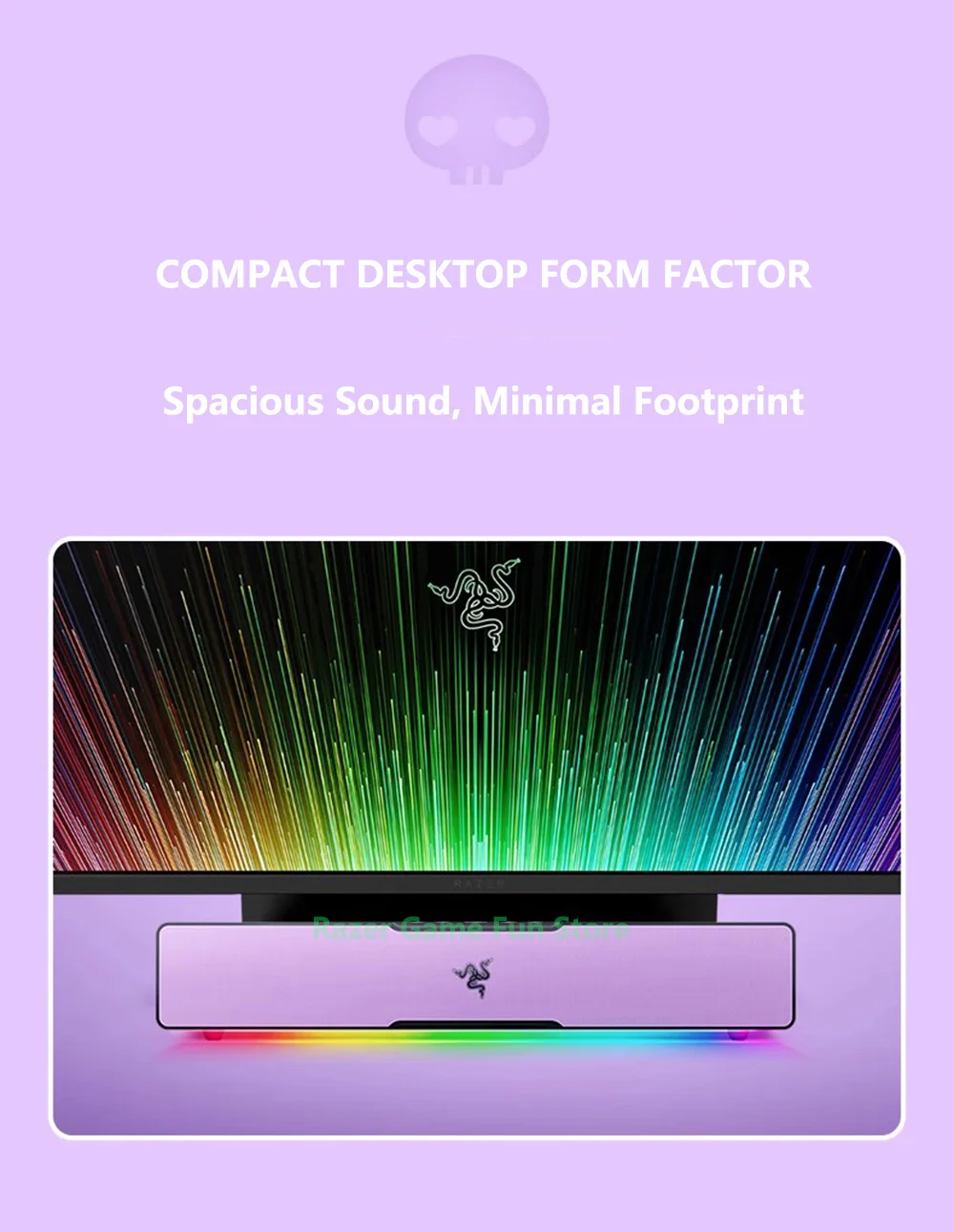 RAZER Kuromi Sanrio Caixa de Som para jogos Design compacto Chroma RGB Bluetooth 5.0 para PC ...