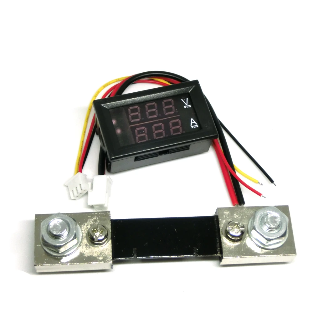 Mini Digital Voltmeter Ammeter DC0-100V 50A 100A Panel Amp Volt Voltage ...