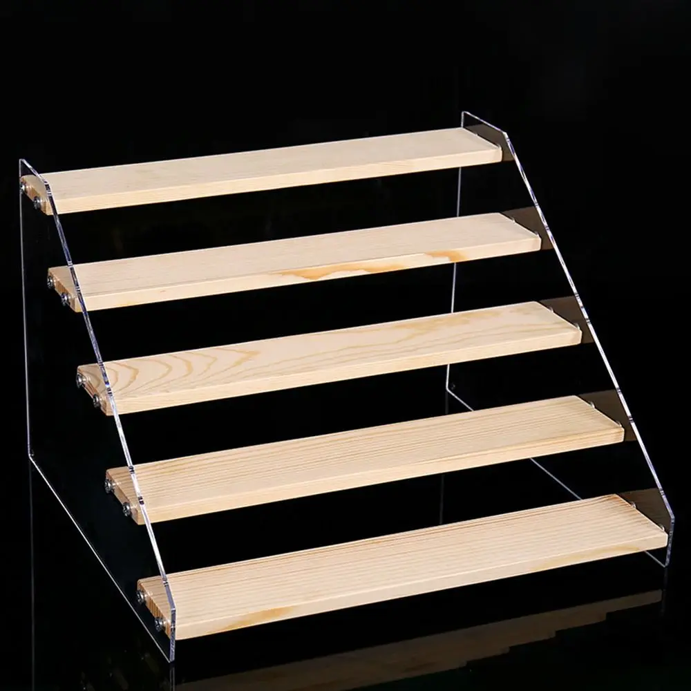 2-4 Tier Acrylic Wood Display Stand Holder Stepped 20cm/30cm/40cm ...