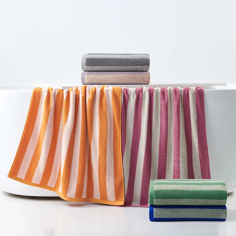 1-3PCS-BATHROOM-100-COTTON-BATH-TOWEL-ADULT-70X140CM-STRIPED-BEACH ...