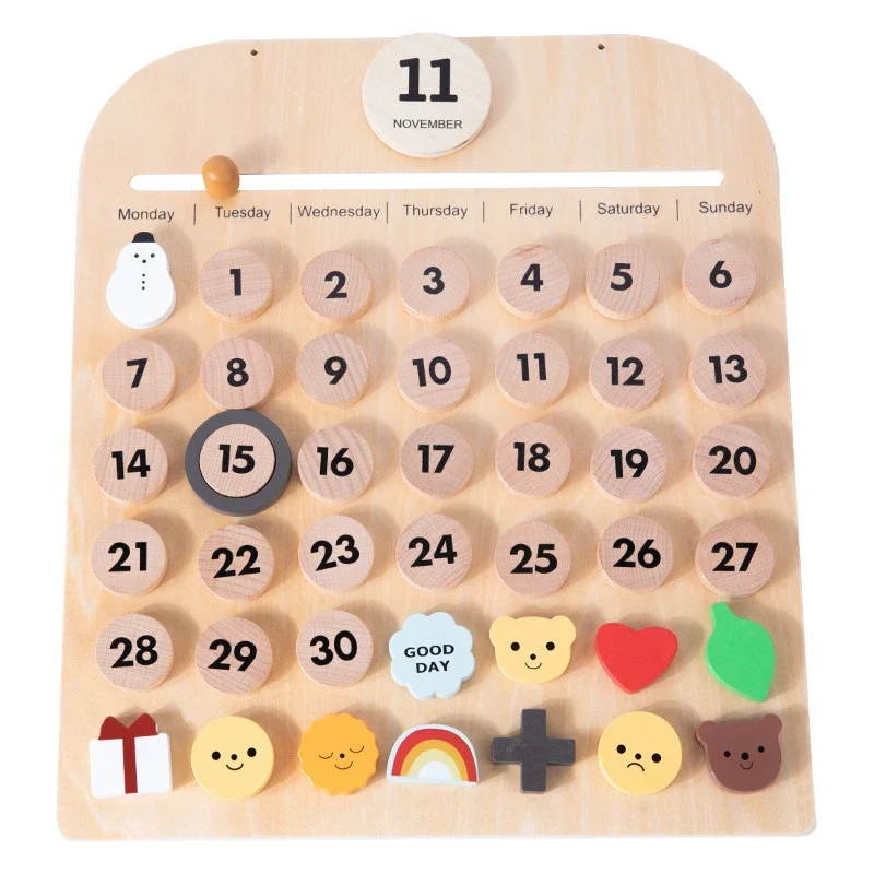 Kids-Montessori-Learning-Calendar-Cognition-Time-Week-Month-Ornaments ...