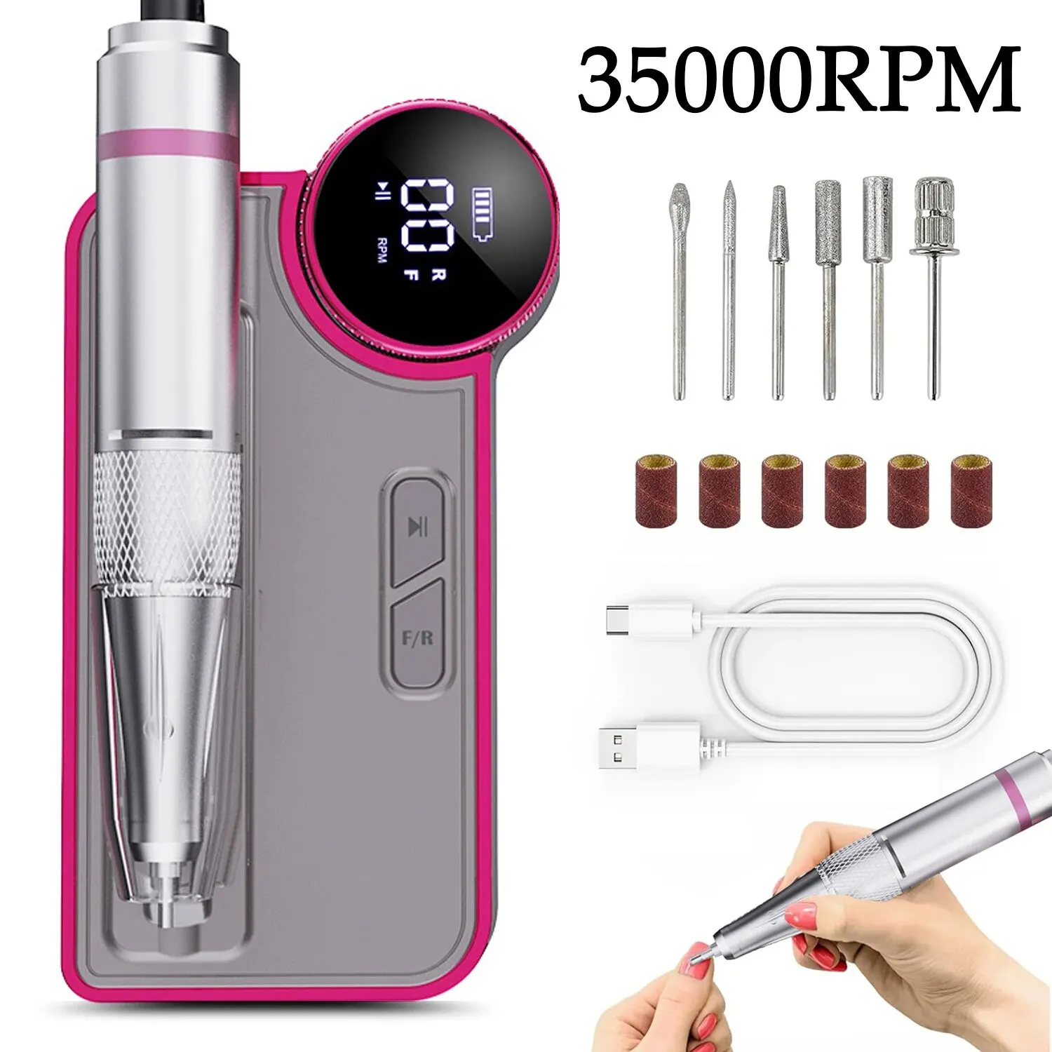 35000RPM-Nail-Drill-Machine-Electric-Nail-Sander-Rechargeable-Manicure ...