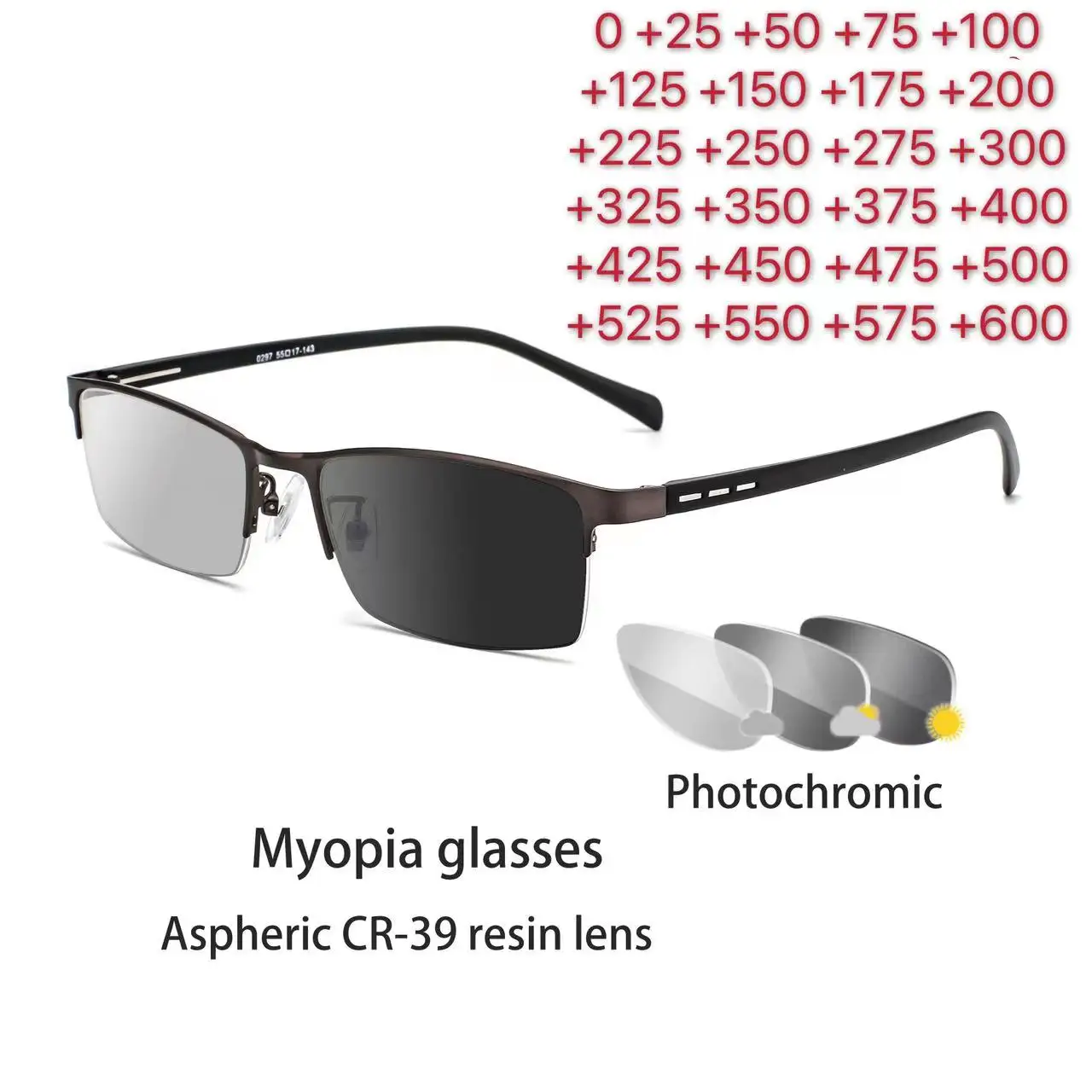 Photochromic-Sunglasses-Chameleon-Lens-Myopia-Blue-Light-Blocking-Men-s ...