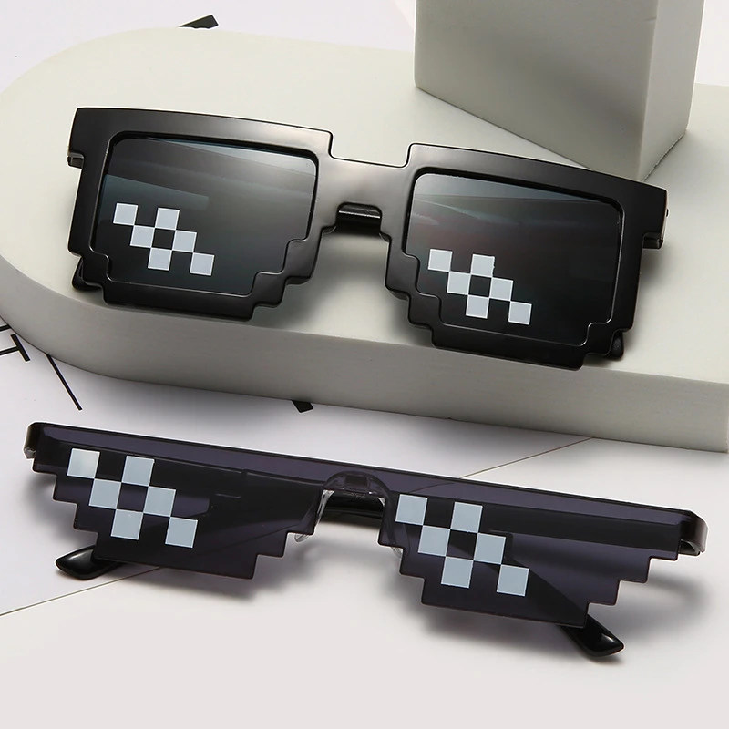 Mosaic Sunglasses For Mens Womens Pixel Black Retro Gamer Robot ...