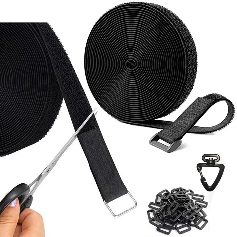 Adjustable-Fastening-Hook-Loop-Straps-With-Buckles-Free-Cut-Length-Cord ...
