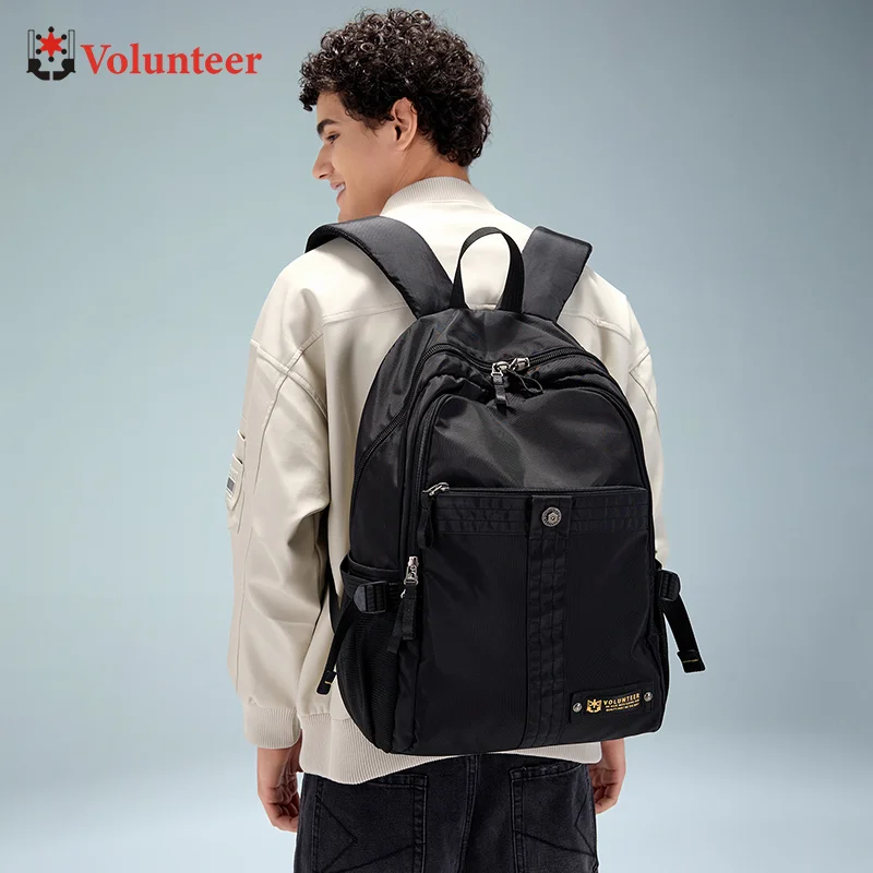 VOLUNTEER Travel Waterproof Backpacks Men 2024 Fashion Black ...