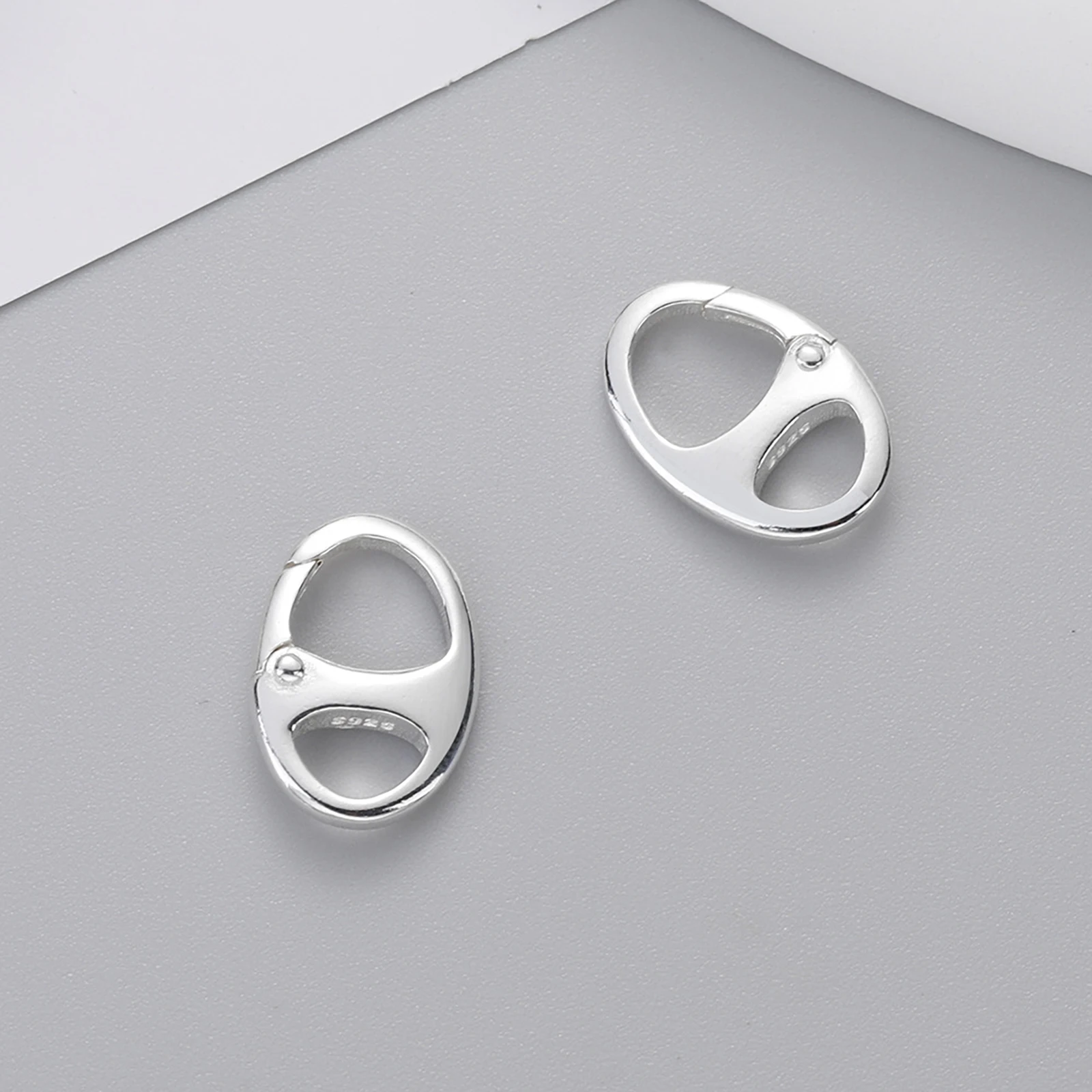 small-Korea-15mm-0-6inch-Sterling-silver-925-Oval-nose-carabiner-snap ...