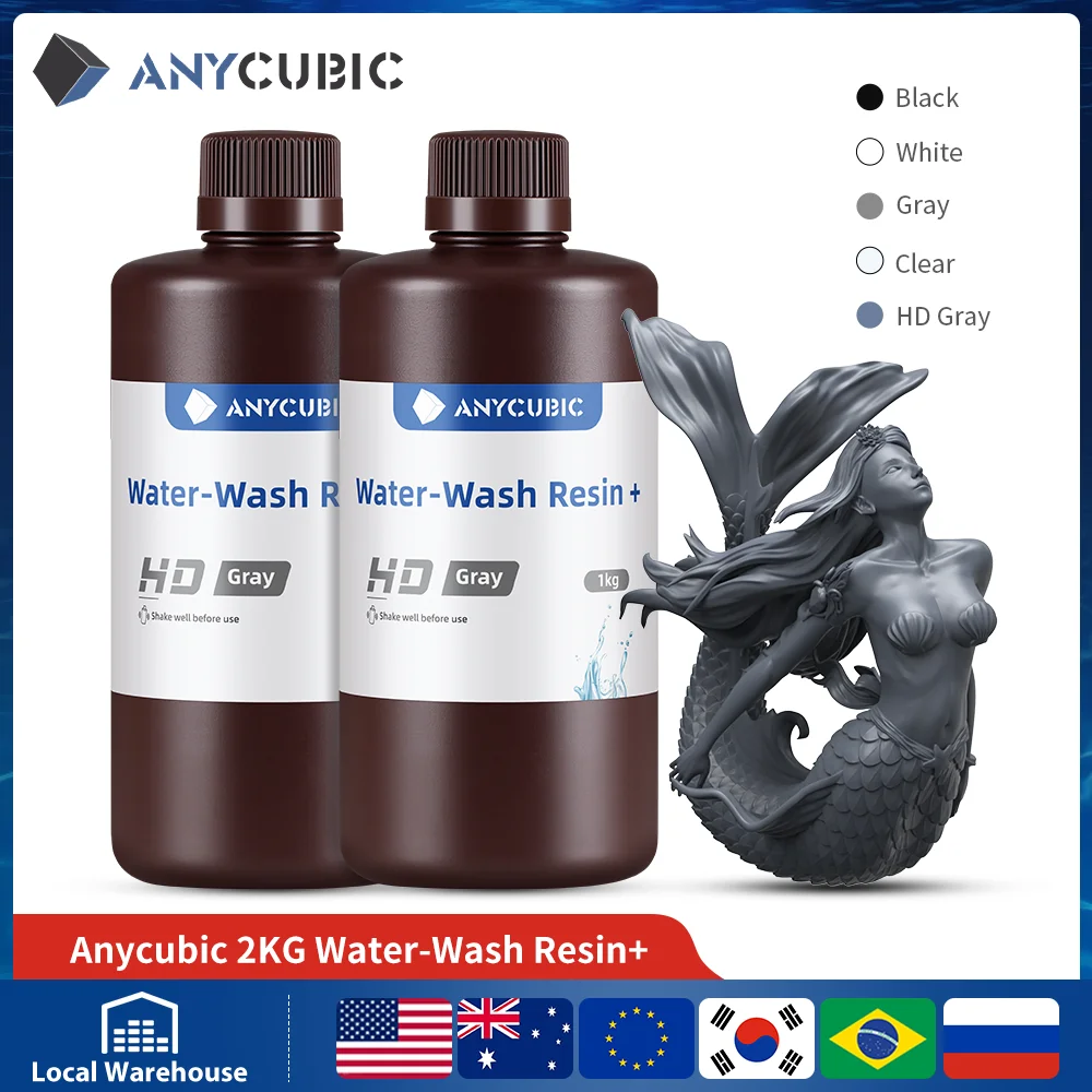 ANYCUBIC-2pcs-lot-405nm-Water-Washable-Resin-For-LCD-3D-Printer-Liquid ...