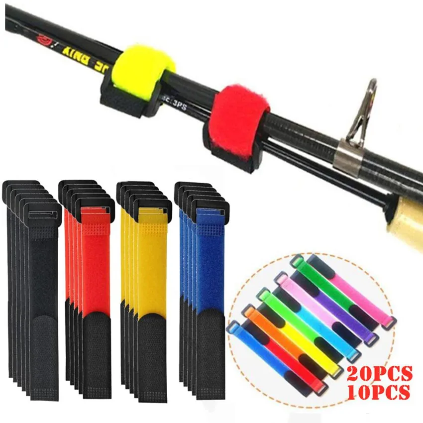 5-10-20pcs-Fishing-Rod-Tie-Holder-Strap-Suspenders-Fastener-Hook-Loop ...