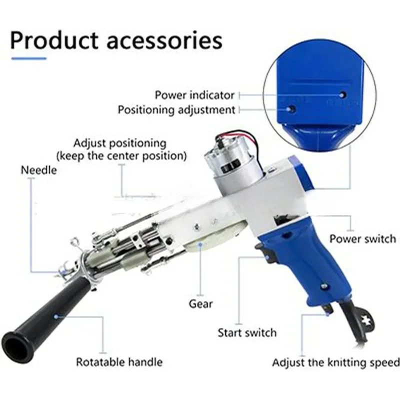 Factory Loop Cut Pile Flocking Machine Hand Rug Making Tufting Gun ...