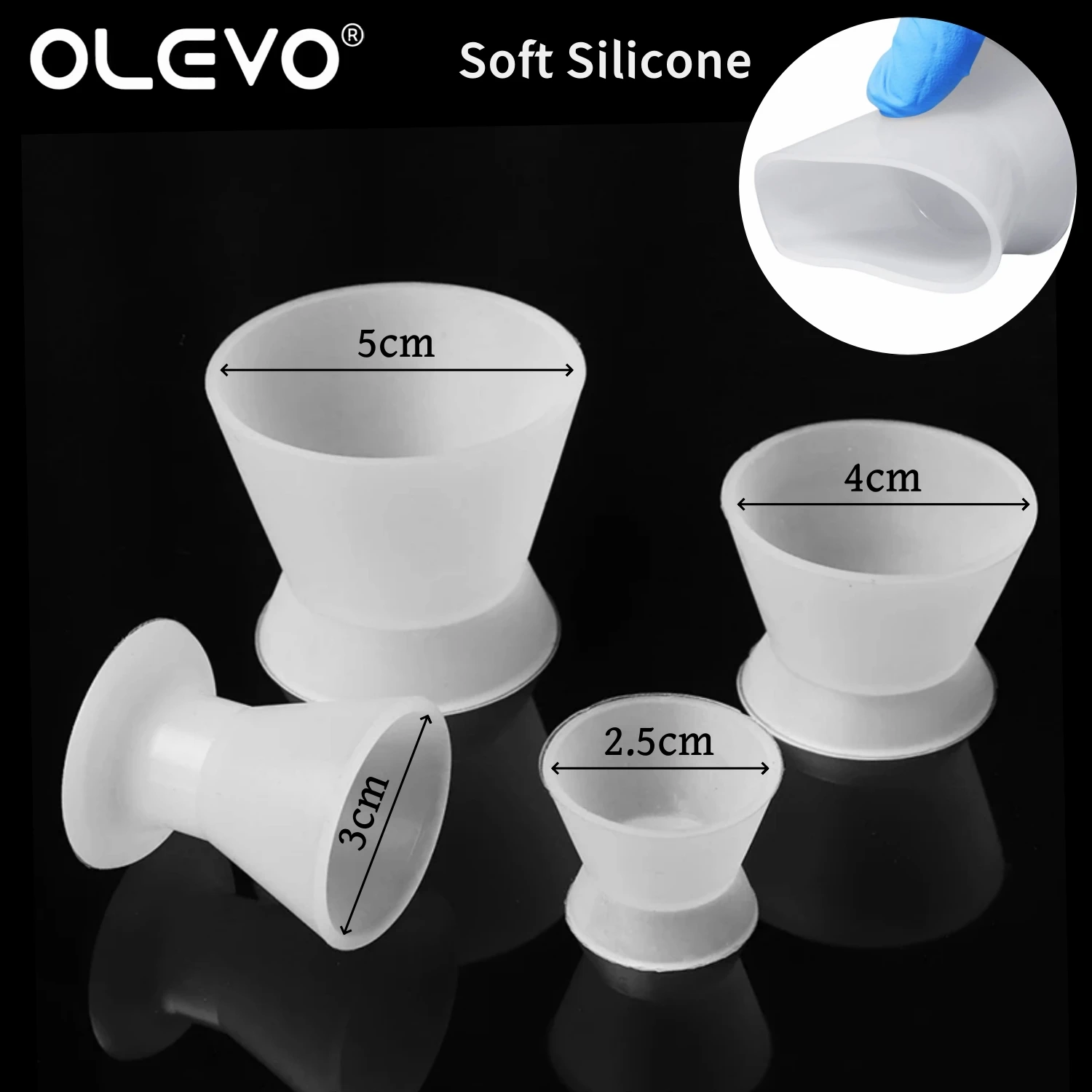 4Pcs-Set-Dental-Silicone-Mixing-Bowl-Cup-Flexible-Rubber-Mixing-Bowls ...