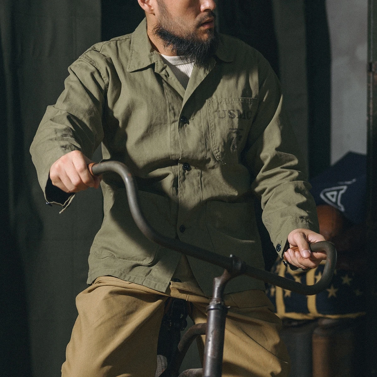 이블 도그 브론슨 USMC P41 HBT 피 묻은 전투 태평양 헤링본 재킷, 남성용 봄 가을 겉옷| | - AliExpress