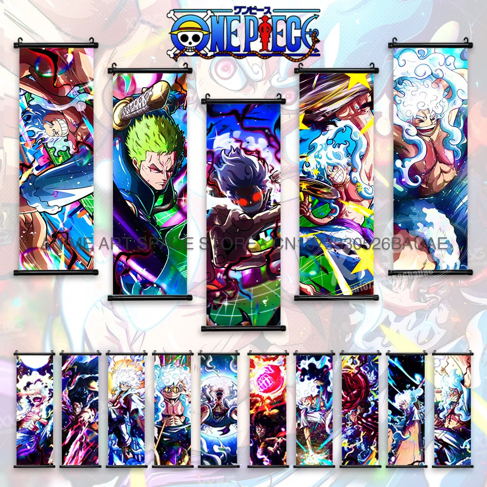 ONE-PIECE-Hanging-Painting-Wall-Artwork-Cartoon-Scroll-Picture-Luffy ...