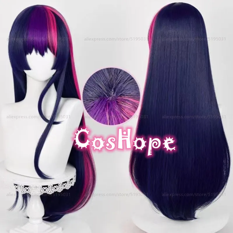 Twilight Sparkle Cosplay Wig Women 75cm Long Straight Hair Purple Pink ...