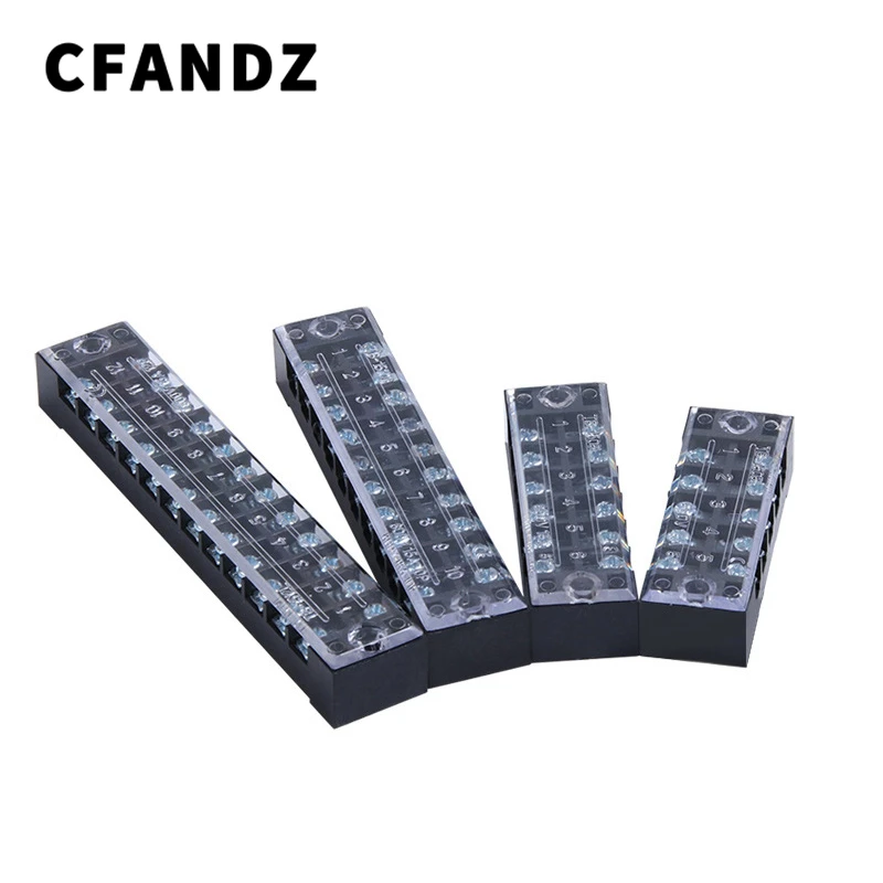 1Pcs Dual Row Barrier Strip Screw Terminal Block Fixed Wiring Board TB ...