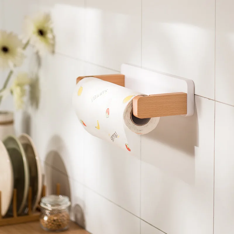 Office-Paper-Holder-Wall-Wooden-Roll-Paper-Holder-Kitchen-Wood-Tissue ...