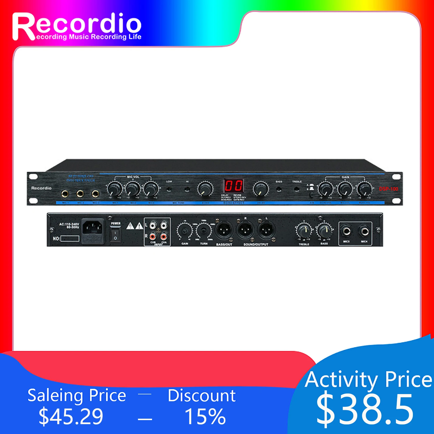 GAX-100-DSP-Professional-Power-Karaoke-designed-Preamp-With-99-Digital ...