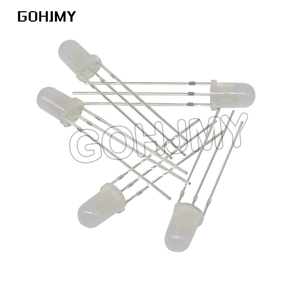 100PCS-LED-3MM-5MM-Round-Diffused-Red-Green-Two-Color-Common-Anode ...