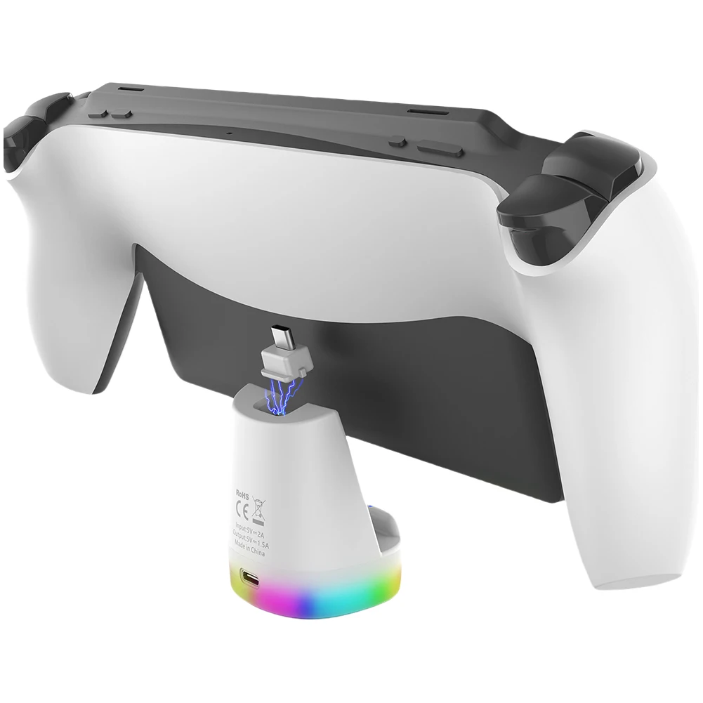 For PS5 Portal Portable Charge Dock with RGB Light Charge Base Holder ...