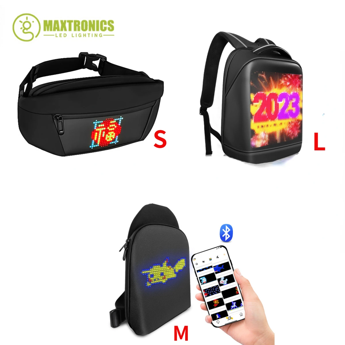 Mochila-inteligente-con-pantalla-Led-bolsa-impermeable-con-Bluetooth ...