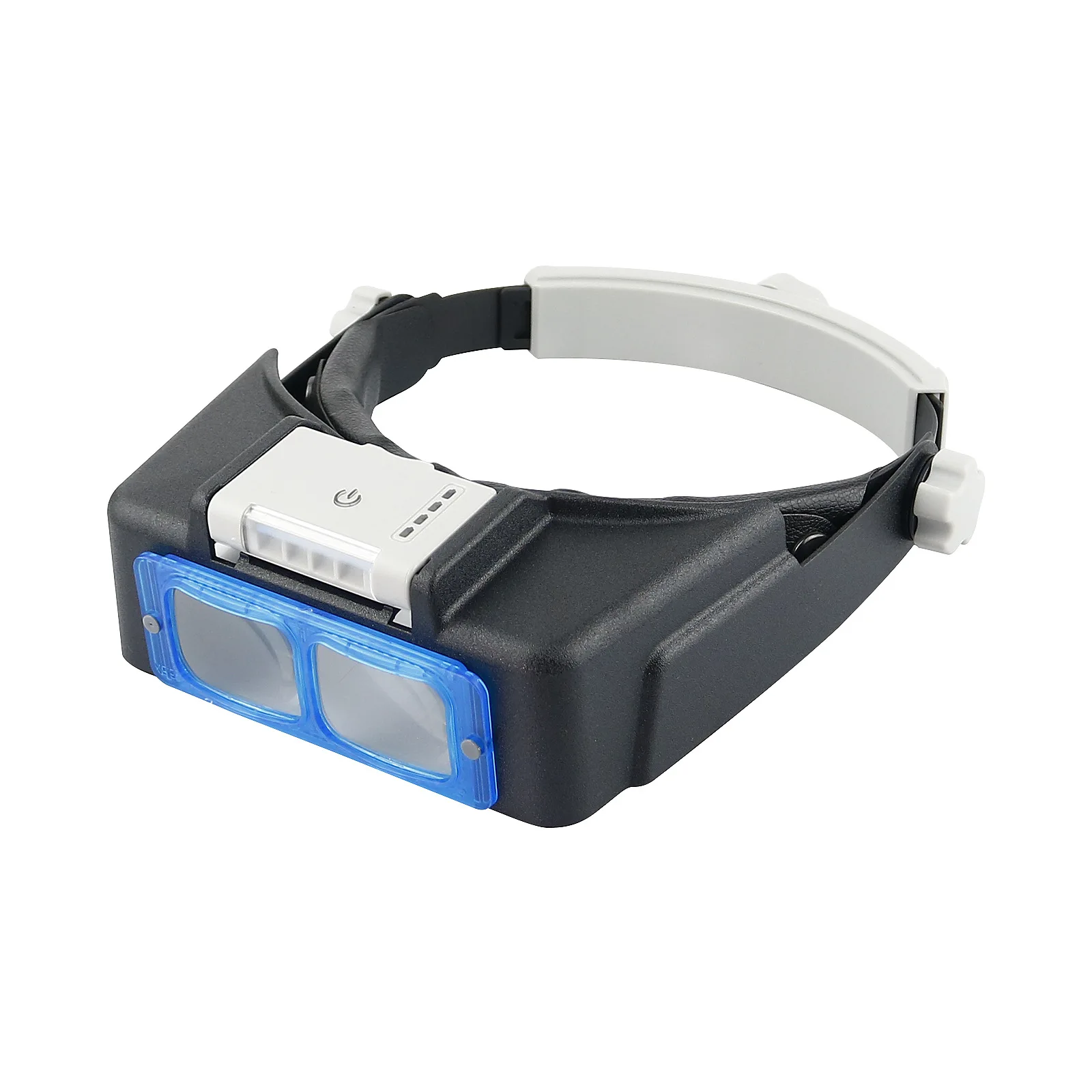 Head Mount Magnifier Glasses with 4 LED Light Hands Free Magnifier 1.5X ...