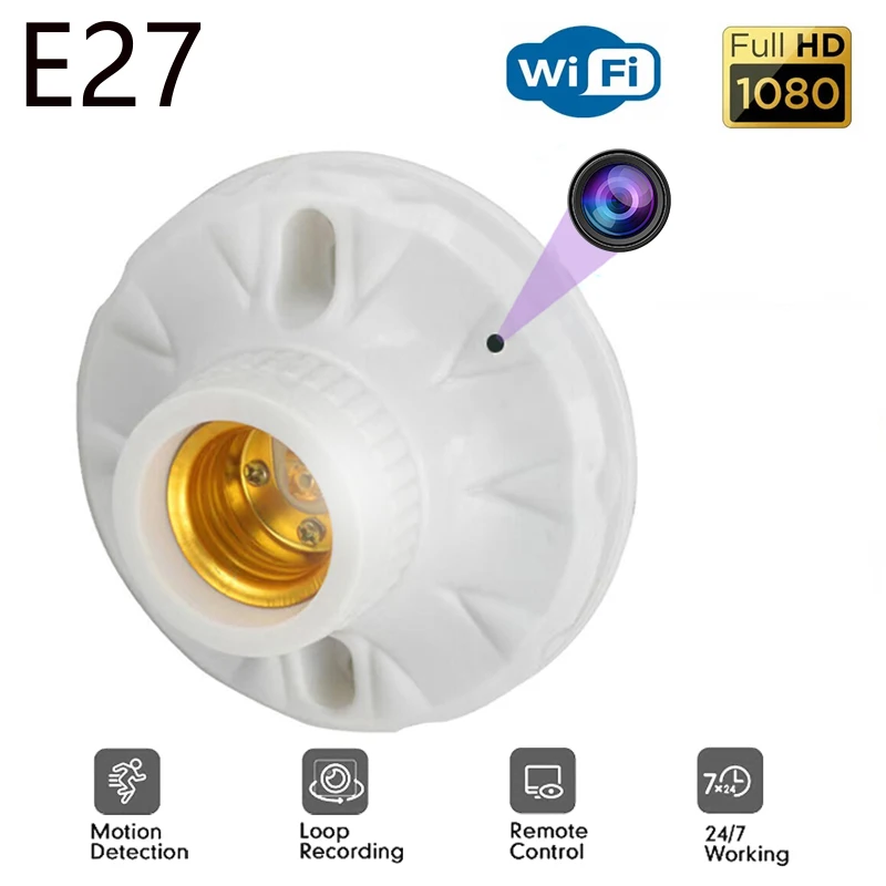 1080p Lamp Holder Mini Camera Full Hd Ip Camera Remote Monitor Home ...