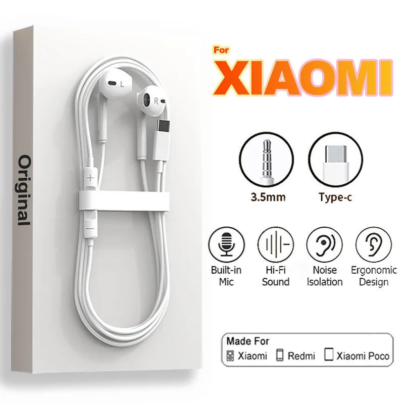 Tipo-C-fone-de-ouvido-intra-auricular-com-microfone-fones-de-ouvido ...