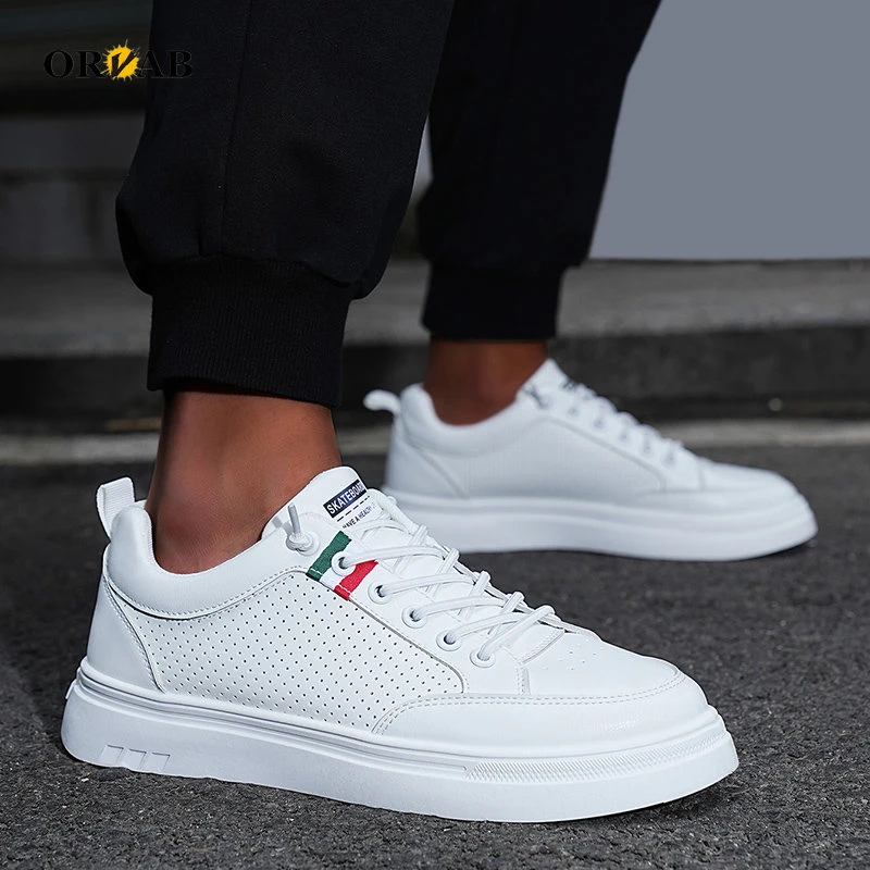 Men's Soft Black Leather Shoe | Men's White Leather Sneakers | Men's ...
