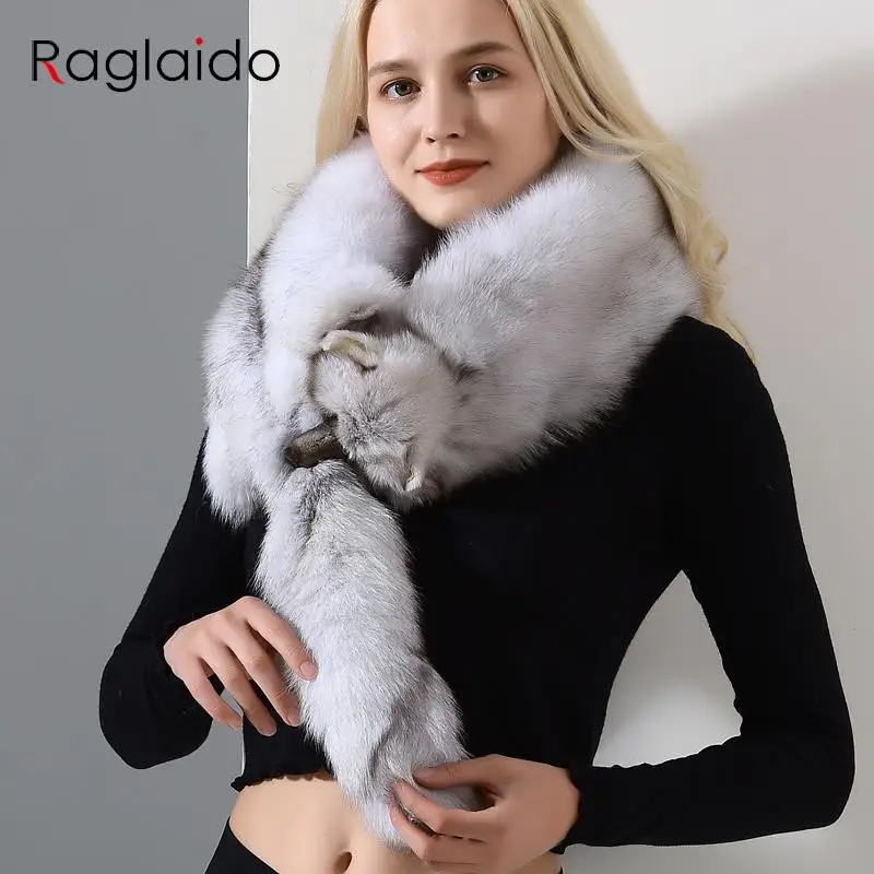 Real-Fox-Fur-Scarf-Pashmina-Women-Shawl-Fluffy-Furry-Scarfs-Luxury ...