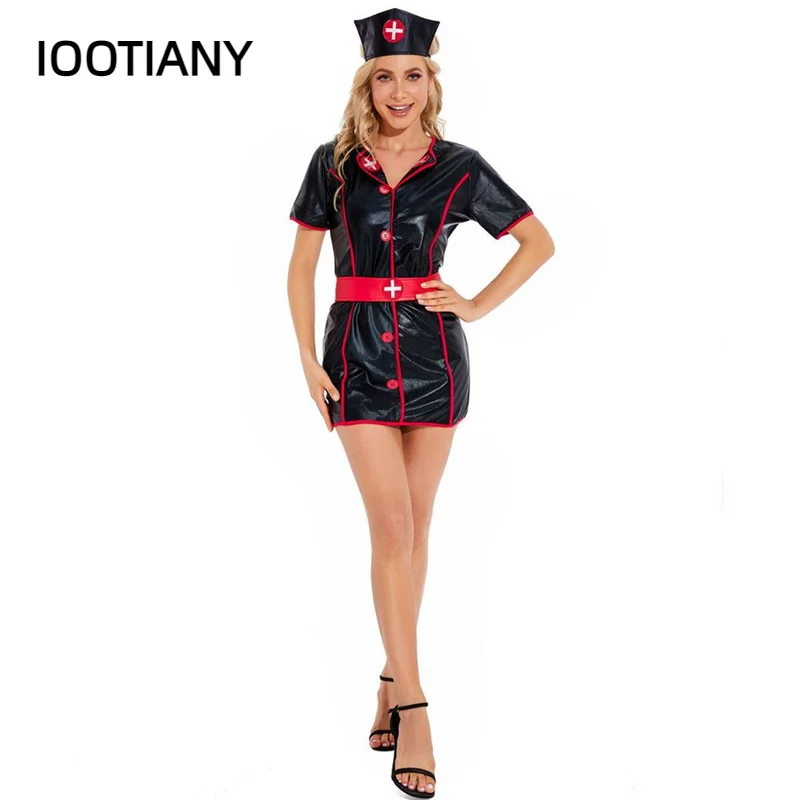IOOTIANY Nurse Cosplay Uniform Costume Women Sexy Doctor Role Play ...