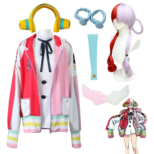 Uta Cosplay Costume One Piece Film Red Uta Wig Headphone