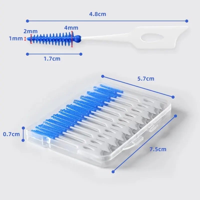 20-pack-Self-adaptive-Food-grade-Silicone-Toothpick-Flossing-Tooth-Gap ...