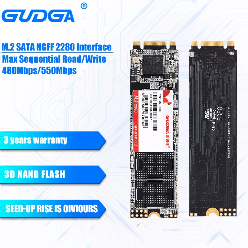 GUDGA M2 NGFF SATAIII SSD M.2 2280mm 64GB128GB 256GB 512GB Internal ...