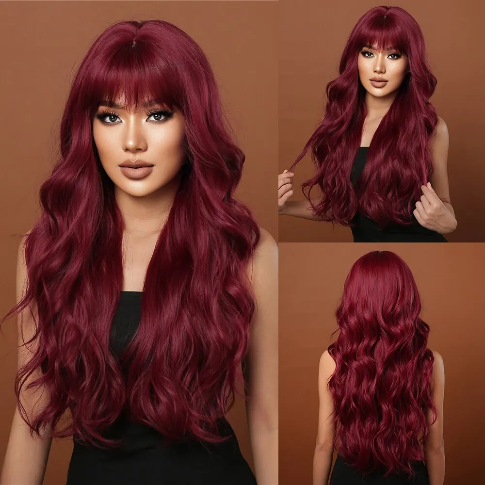 Wine-Red-Wigs-for-Women-Long-Burgundy-Wavy-Wigs-with-Bangs-Cosplay ...