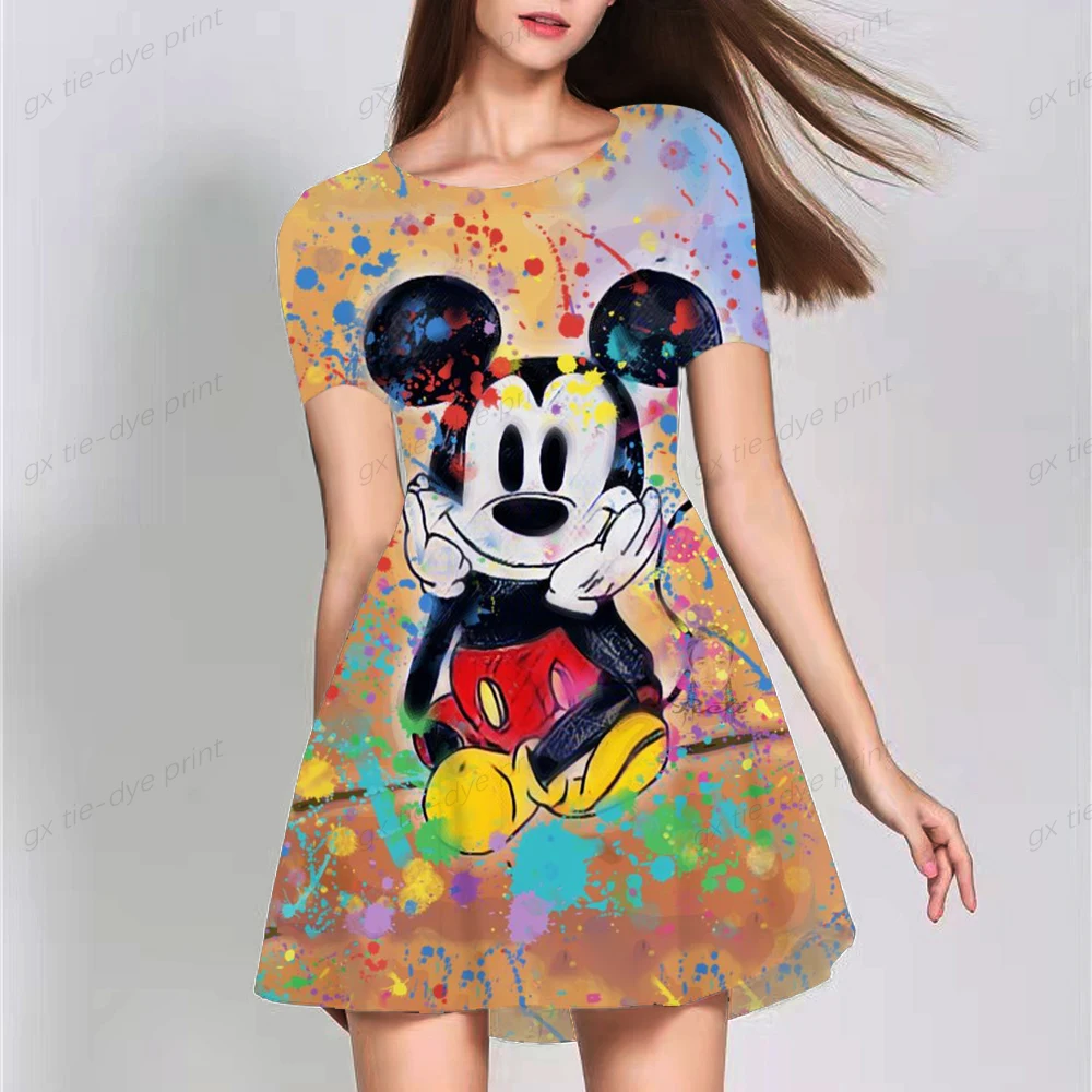 Ummer vestido Vintage con estampado de Mickey Mouse para mujer ...
