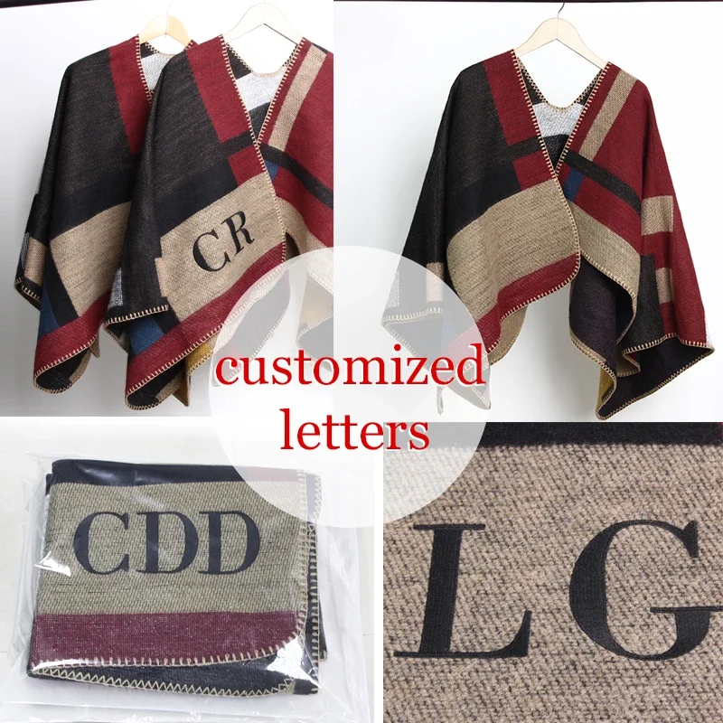 Poncho-de-lana-de-Cachemira-con-iniciales-personalizadas-para-mujer ...