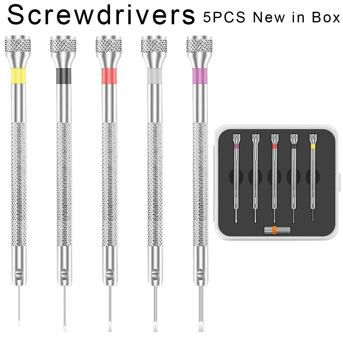 5PCS Watch Repair Tools Screwdriver Set 0.8mm-1.6mm Flat Head ...