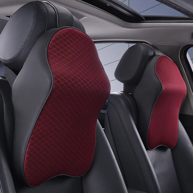 Black-Car-Seat-Headrest-Pad-3D-Memory-Foam-Pillow-Head-Neck-Pain-Relief ...
