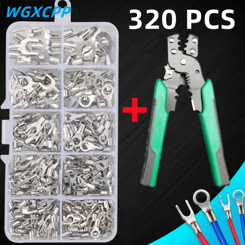 320 Pcs Box,crimp Terminal And Pliers,cold Pressed Terminal,u Shaped O ...