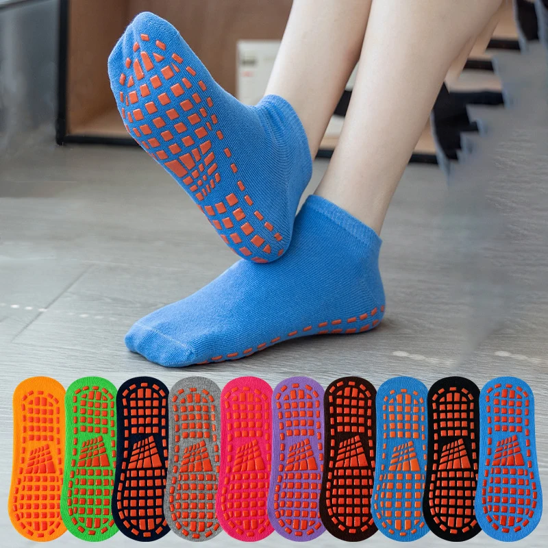 2-Pairs-of-Adhesive-Non-Slip-Socks-Solid-Color-Trampoline-Socks-Yoga ...