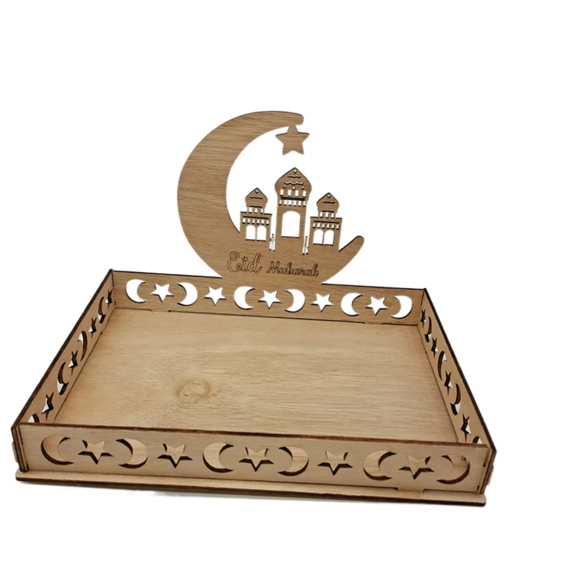 Xx9b Wooden Islamic Dessert Tray Plate Dishes Mubarak Islamic Muslim ...