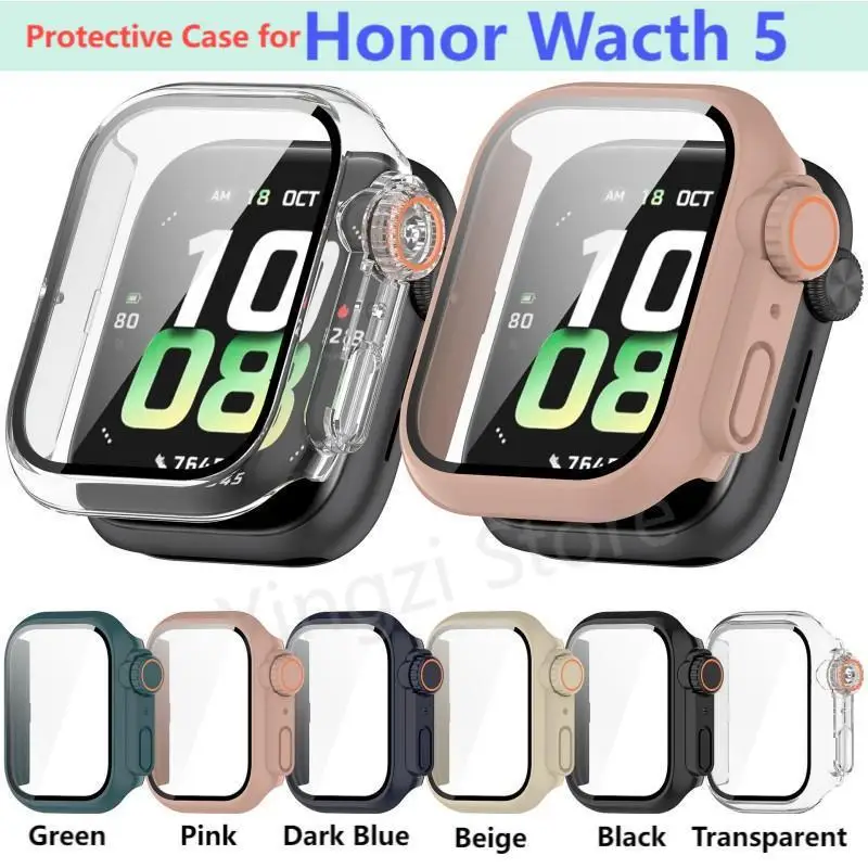 PC +Tempered Glass Seconds Change Case For Honor Watch 5 Smart Watch ...