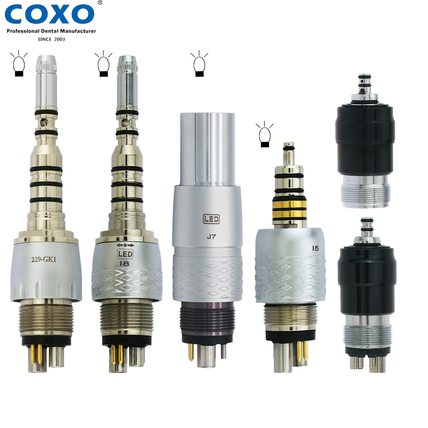 Dental Tools Dentist 6 Hole Fiber Optic LED Coupler 2/4/6 Pin Quick ...