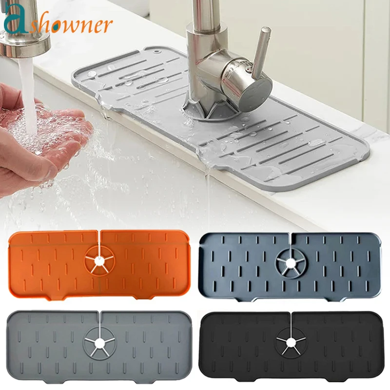 Kitchen-Faucet-Absorbent-Mat-Sink-Splash-Guard-Silicone-Drainage-Mat ...