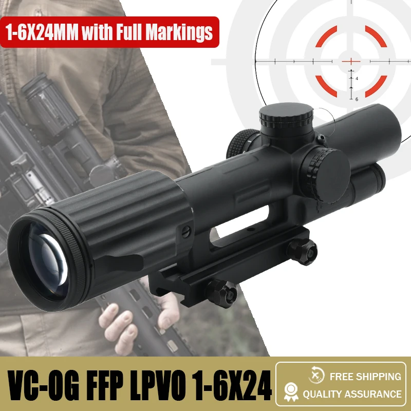 VCOG-Riflescope-FFP-LPVO-1-6x24MM-with-Cross-Concentric-Reticle-for ...